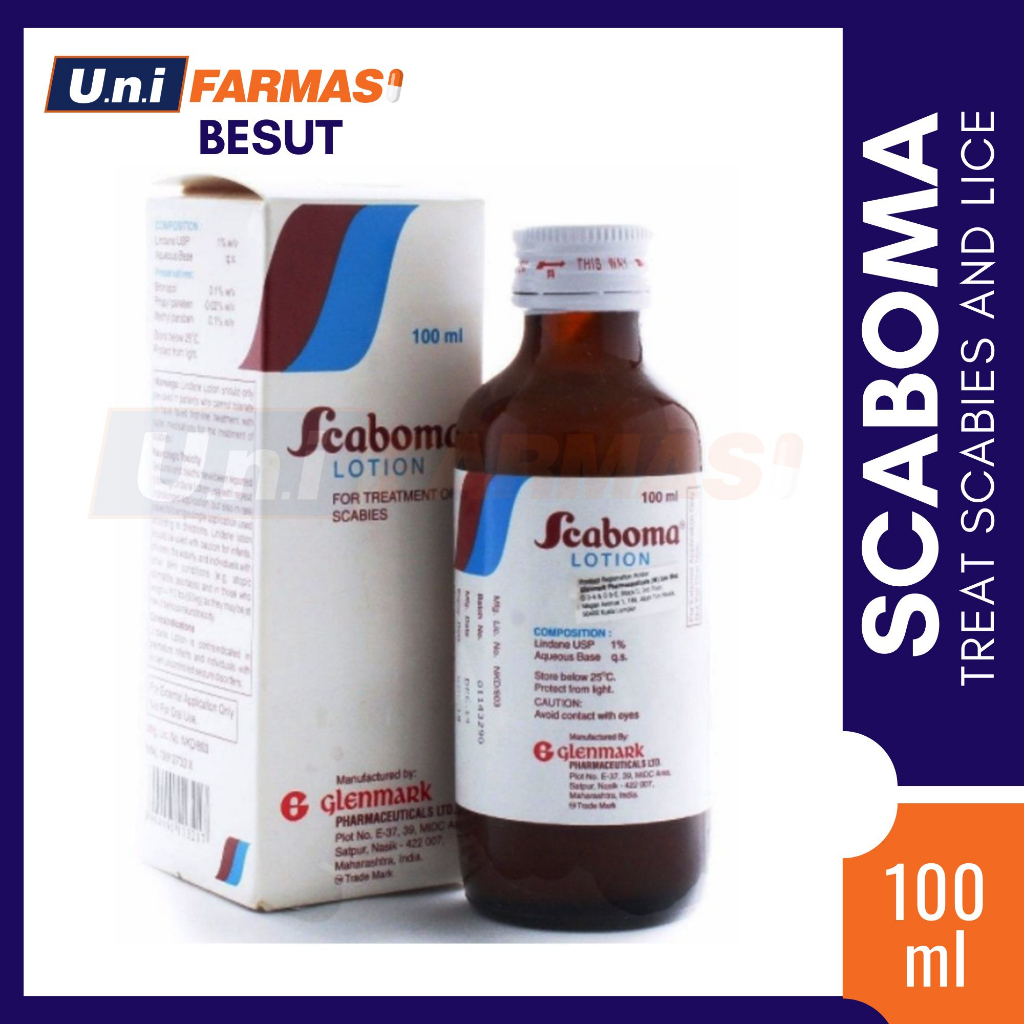 SCABOMA Lotion 100ml (For Scabies/ Kudis Buta/ Kutu/ Lice) | Shopee ...