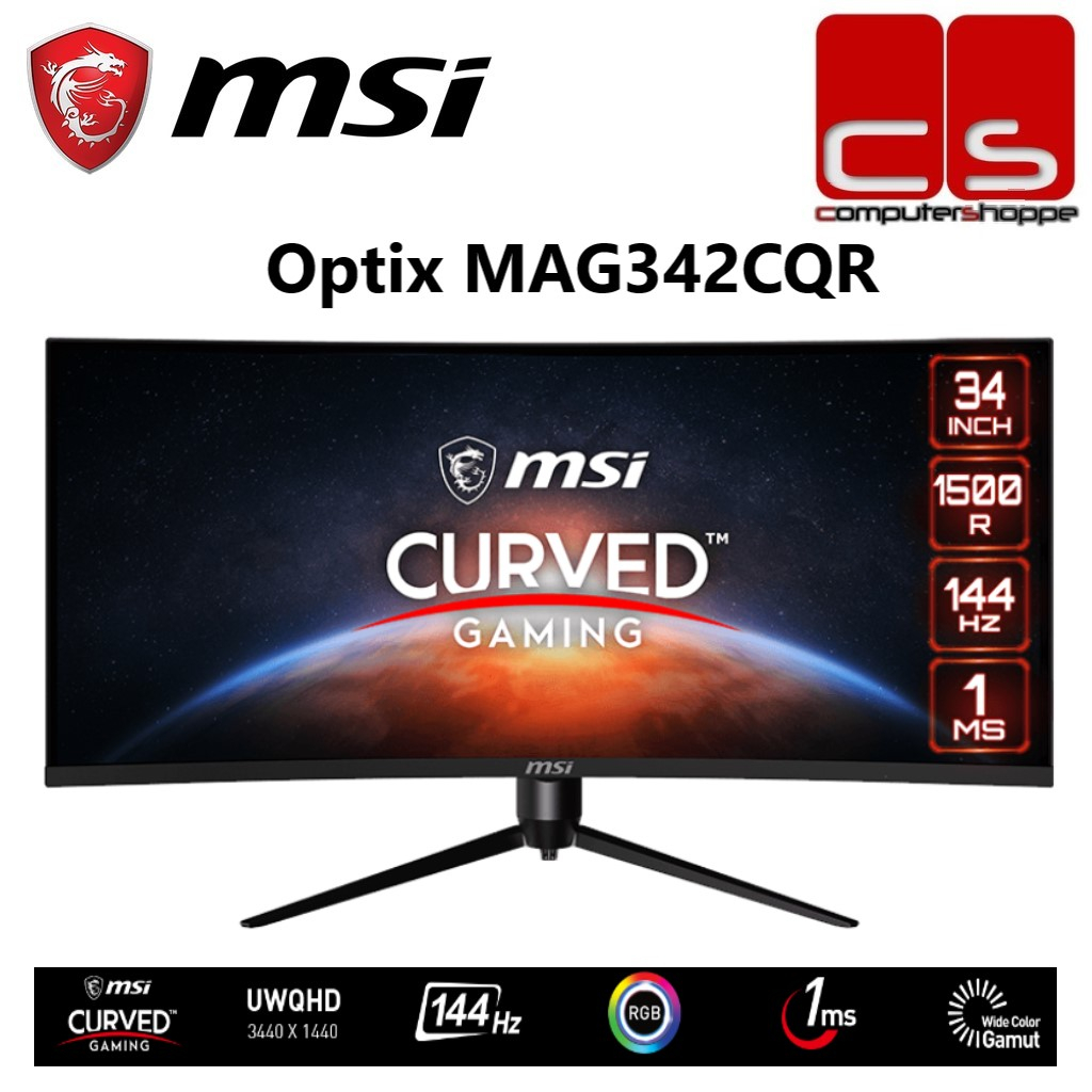 MSI Optix MAG342CQR 34" UWQHD 144HZ 1MS HDR VA Curved Gaming Monitor ...