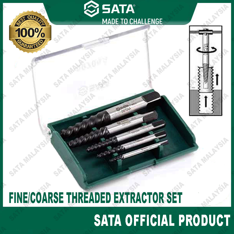 SATA 5Pc Fine/Coarse Threaded Extractor Set Tools/Screw Alat Keluarkan ...