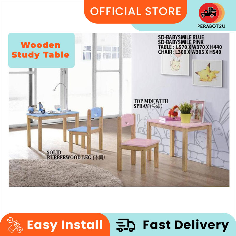 P2U LY ChildrenStudyDesk / StudyTable / WoodenChair/ KidsTable ...