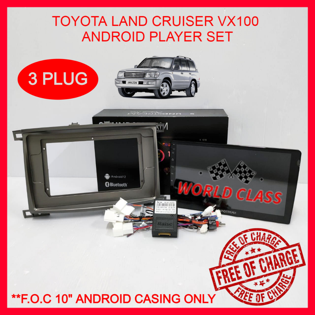 TOYOTA LAND CRUISER VX100 03-08 (3PLUG) SOUNDSTREAM 10" ANDROID IPS ...
