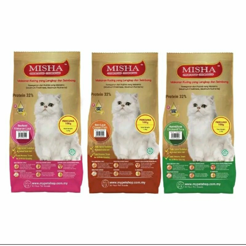 CLEAR STOCK Misha Dry Cat Food (600g) | Shopee Malaysia