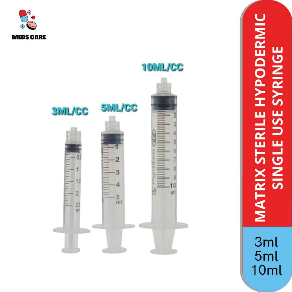 MATRIX STERILE HYPODERMIC SINGLE USE SYRINGE 3ML / 5ML / 10ML | Shopee ...