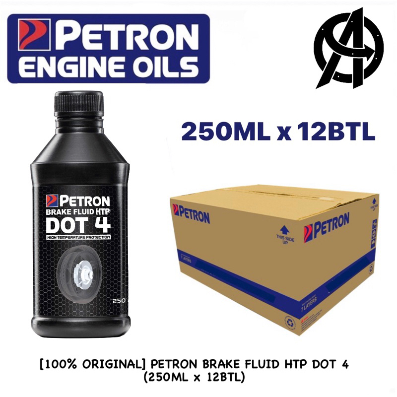 [100% ORIGINAL] PETRON BRAKE FLUID HTP DOT 4 (250ML x 12BTL) | Shopee ...