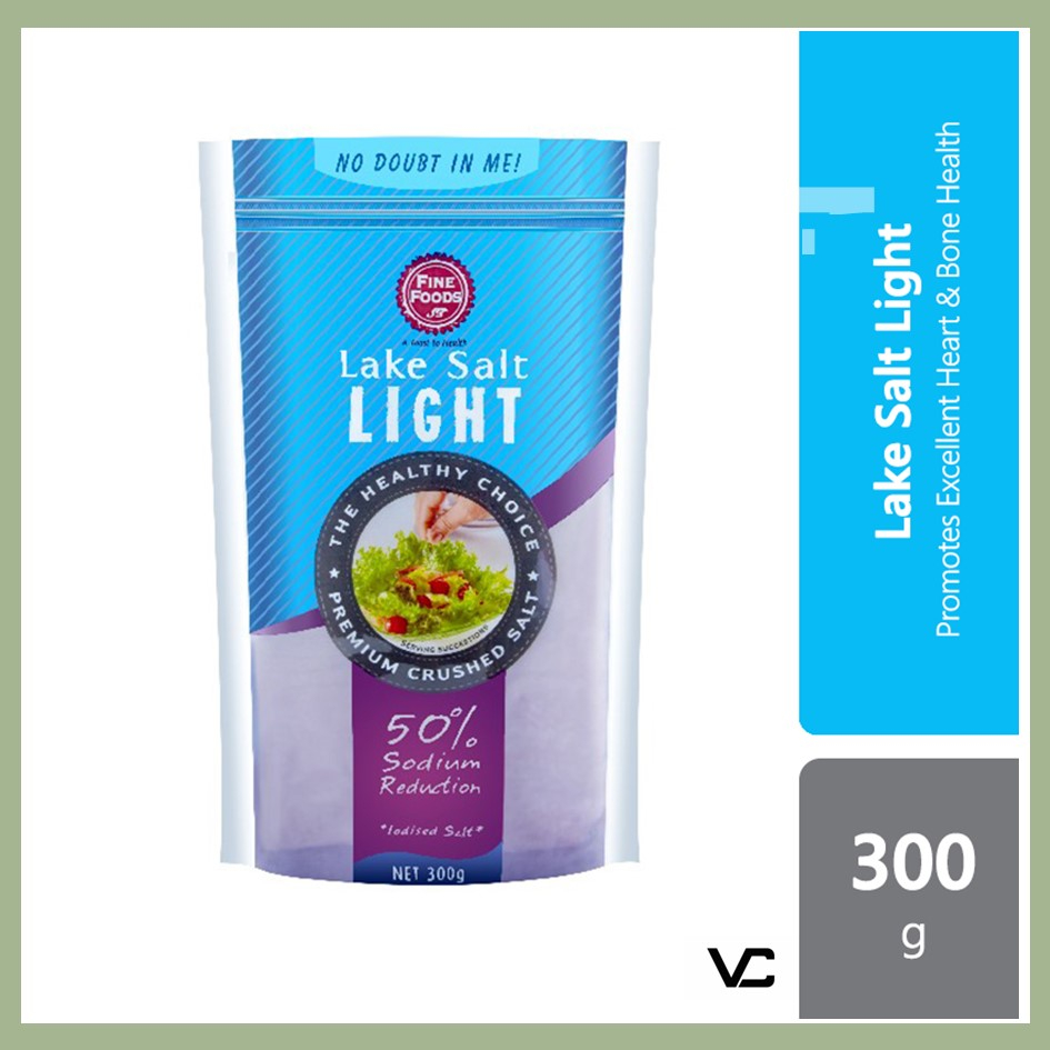 [EXP: 02/2028] FINE FOODS LAKE SALT LIGHT 300G (Low Sodium & Iodized ...