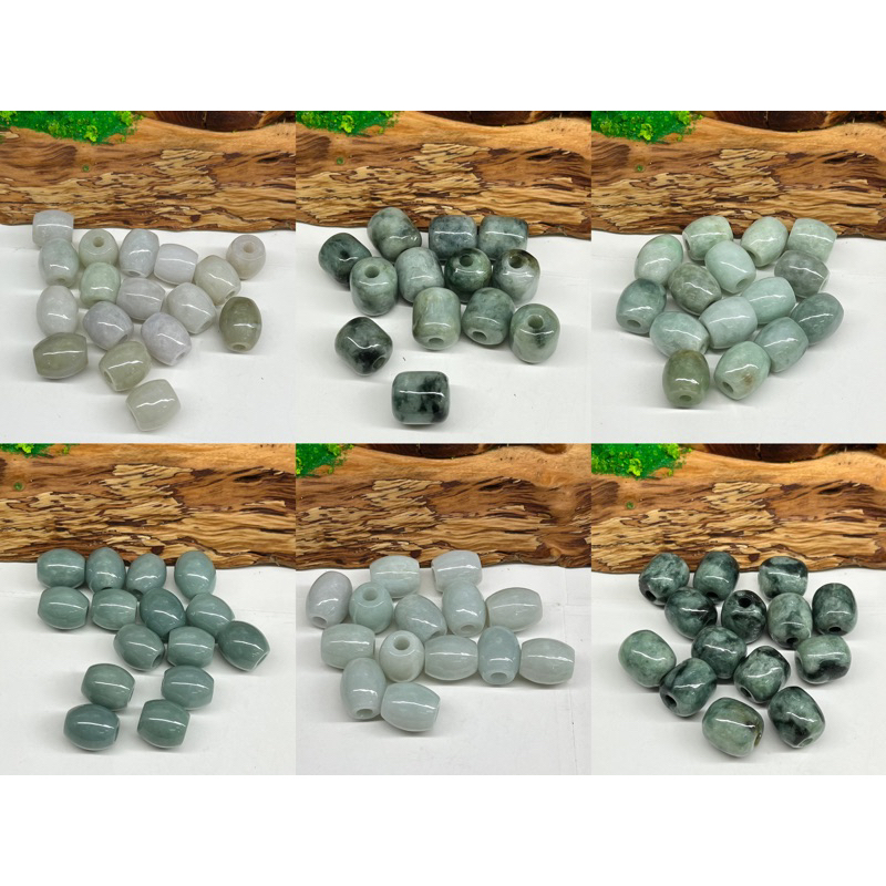 Lulutong Manik Batu Jed Asli 缅甸/ 天然 A货翡翠 路路通 桶珠 一件价，Myanmar / Natural ...