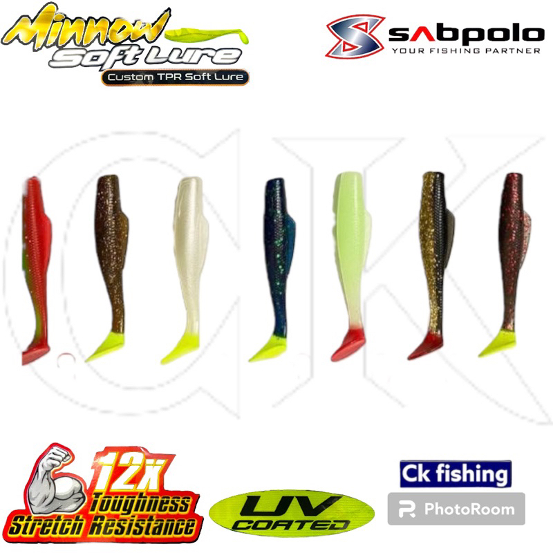 Sabpolo Minnow Soft Lure 60mm (6cm) & 80mm (8cm) UV Soft Plastic Lure ...
