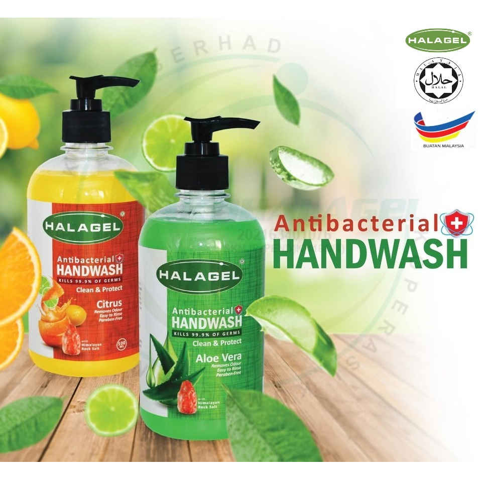 Halagel Handwash Gel Pencuci Tangan Antibacterial 500ml | Aloe Vera ...