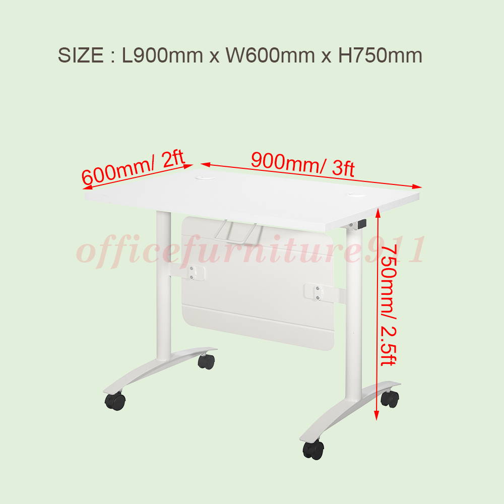 Foldable Training Table/ Mobile Flip Over Desk/ Move-able Meeting Table ...