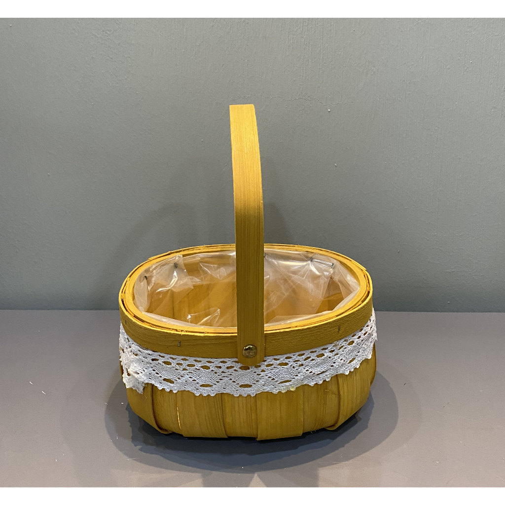 Flower Rattan Bamboo Oval Wicker Woven Weaving Gift Basket Bakul ...