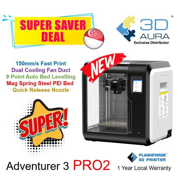 NEW! Flashforge Adventurer 3 PRO 2 FDM Desktop 3D Printer - 12 months ...