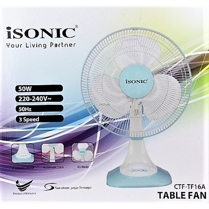 16" iSONIC TABLE FAN CTF-TF16A (LIGHT BLUE) | Shopee Malaysia