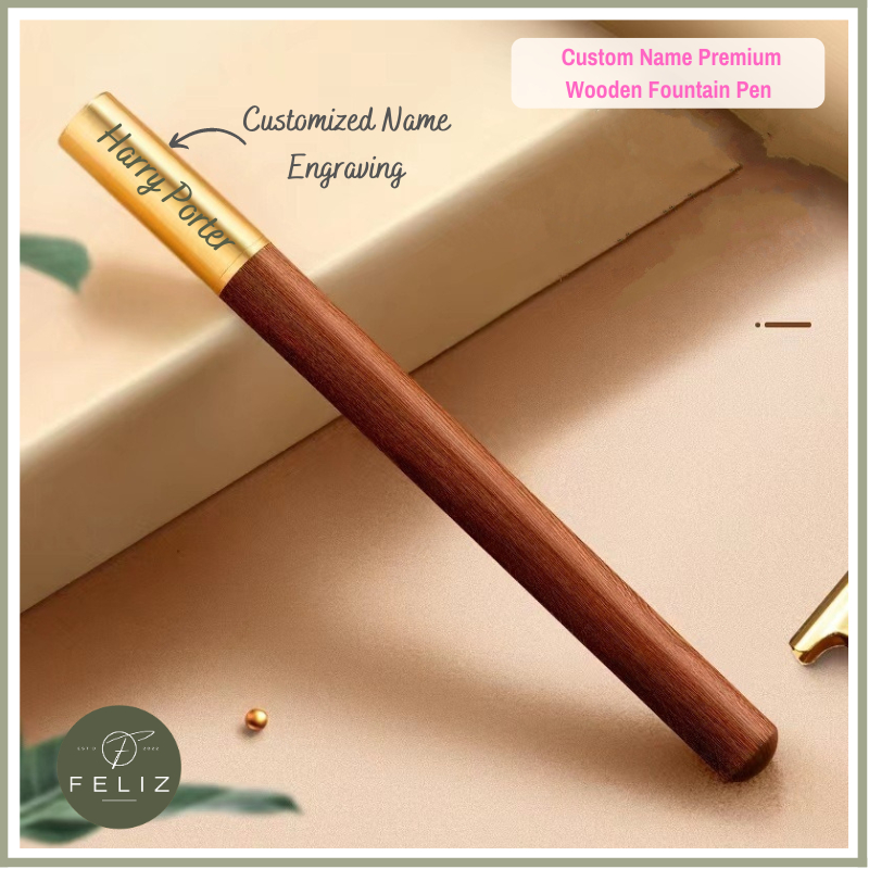 🔥Custom Name Engrave🔥 Ultra Premium Wood Signature Pen Fountain Pen ...