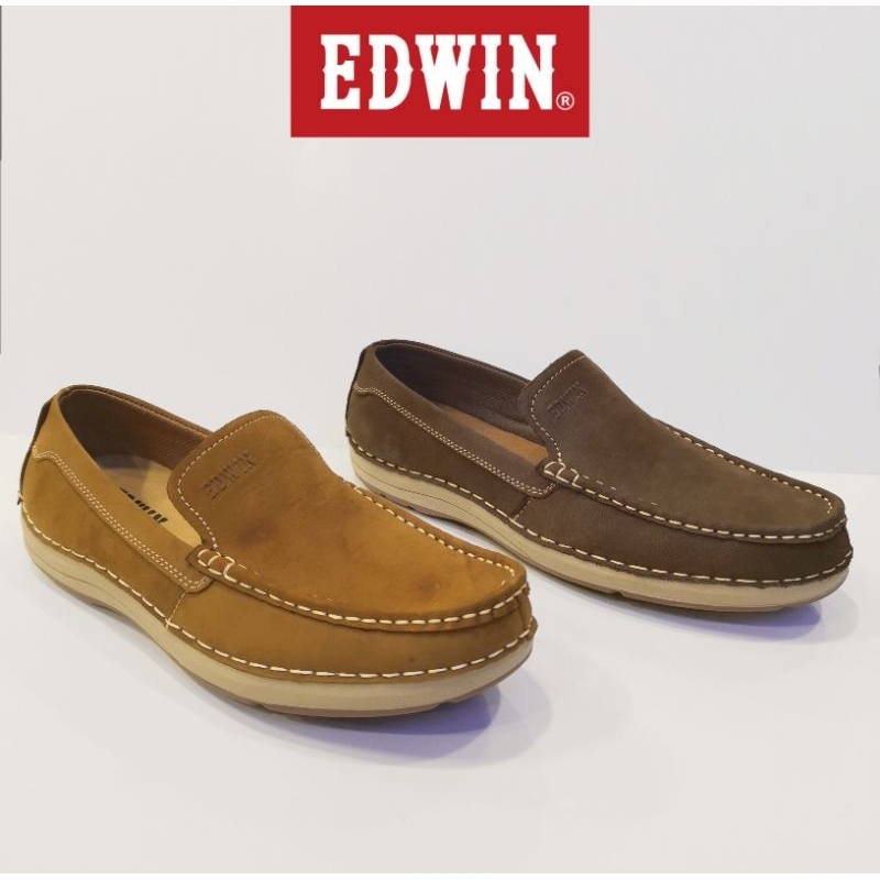 EDWIN MEN'S SIGNATURE LEATHER LOAFER SHOE E30346 | Shopee Malaysia