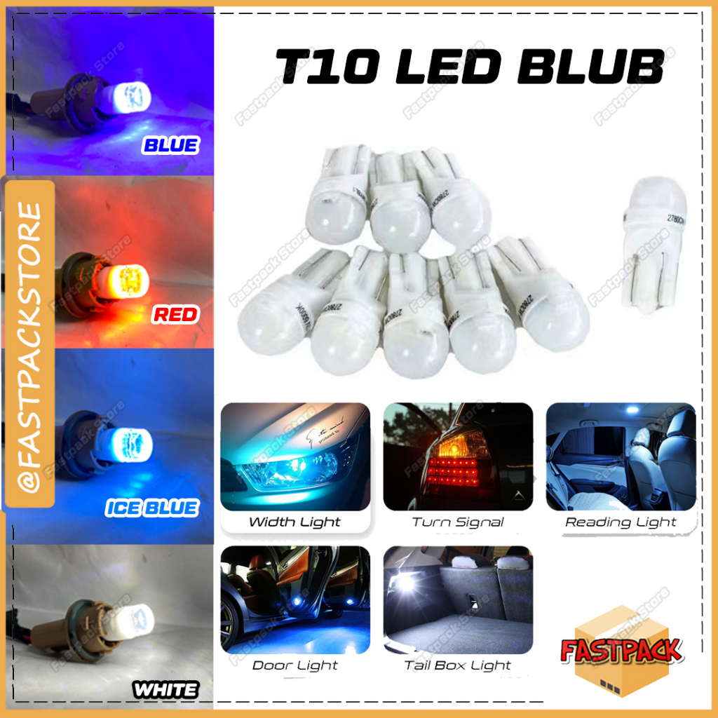 12V LED Lamp 2 PCS T10 Interior Dome Side Parking Light Car License ...