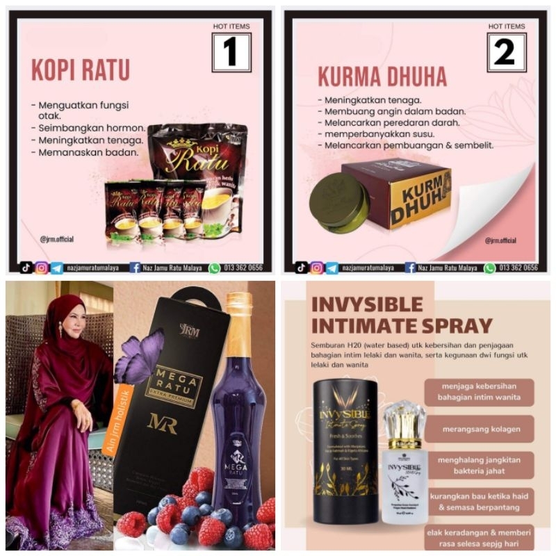 JRM Mega Ratu / Kurma Dhuha / Invisible Spray / Kopi Ratu/ROYAL V ...