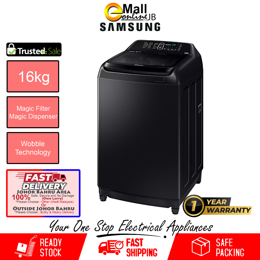 Samsung WA16R6380BVFQ Top Load Washer (16kg) With Wobble Technology ...