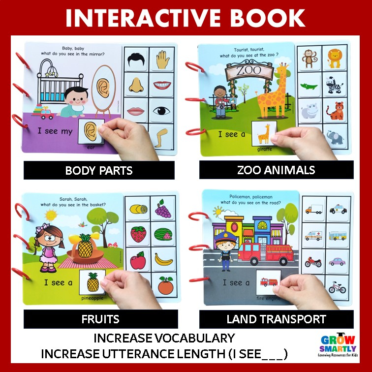 Body Parts Vocabulary SENTENCE BUILDING Interactive Book Busy Book ...