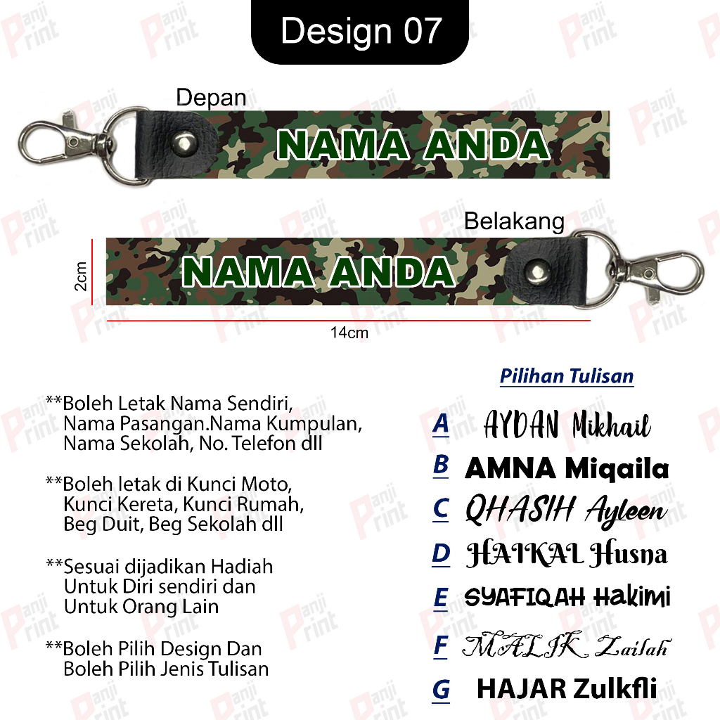 ( COD ) Keychain Lanyard Nama custom | Shopee Malaysia