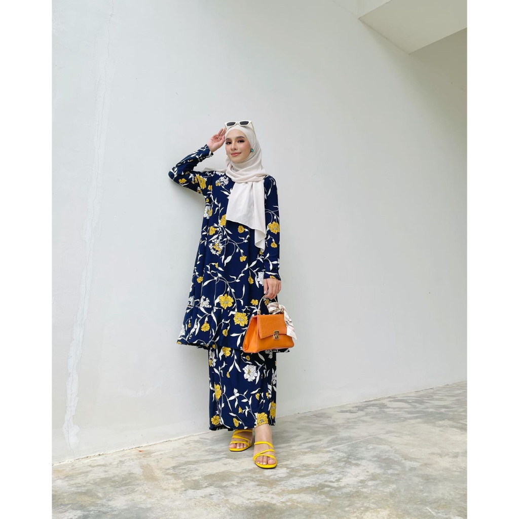 Readystock Jelita Kurung Haurabelle Baju Raya Floral Ironless Baju ...