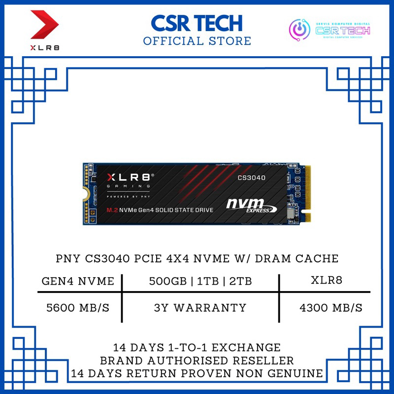 PNY XLR8 GAMING PCIE GEN 4X4 M.2 NVMe SSD with DRAM CACHE 1TB | 2TB ...