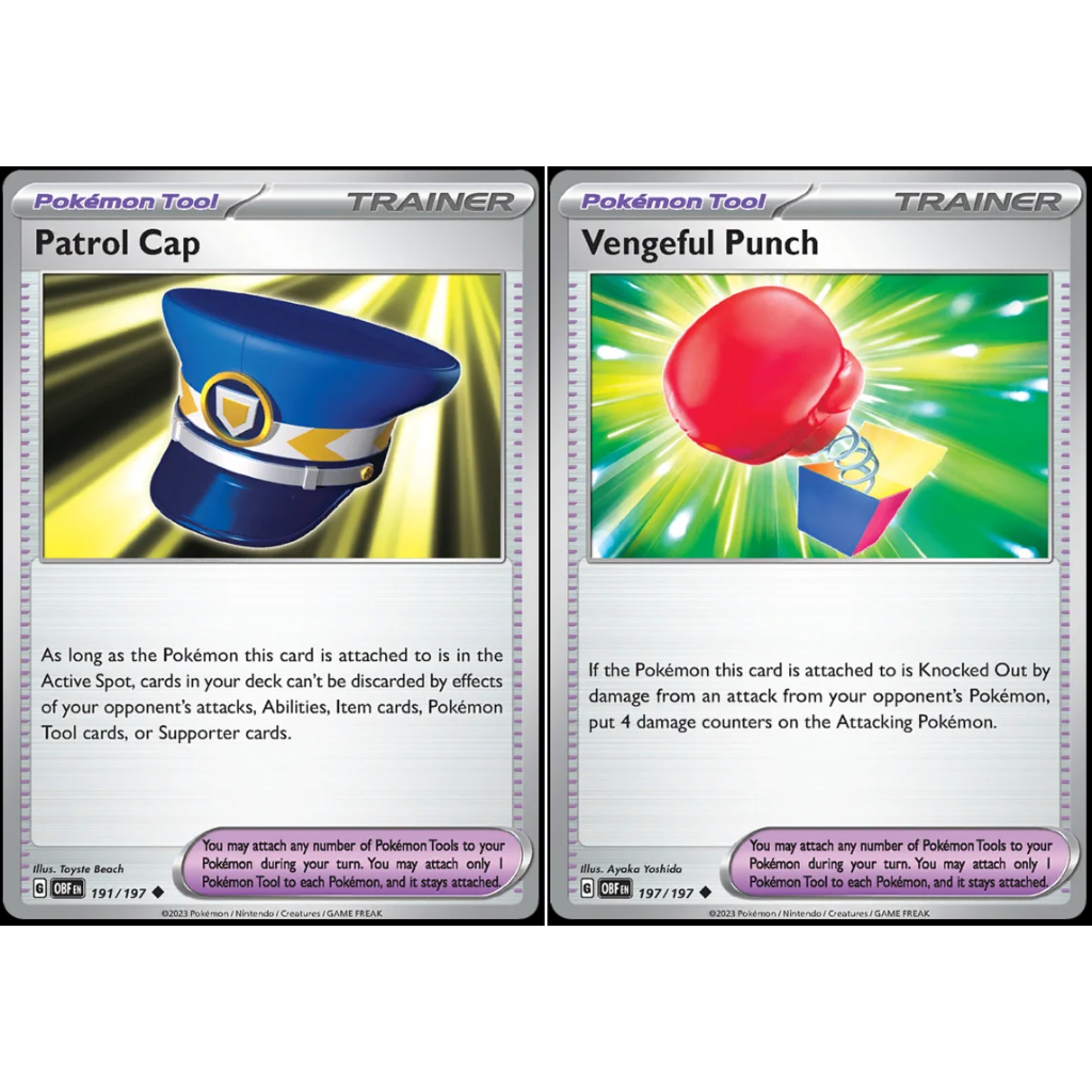 Pokemon TCG: Obsidian Flames: Tools- Patrol Cap / Vengeful Punch ...