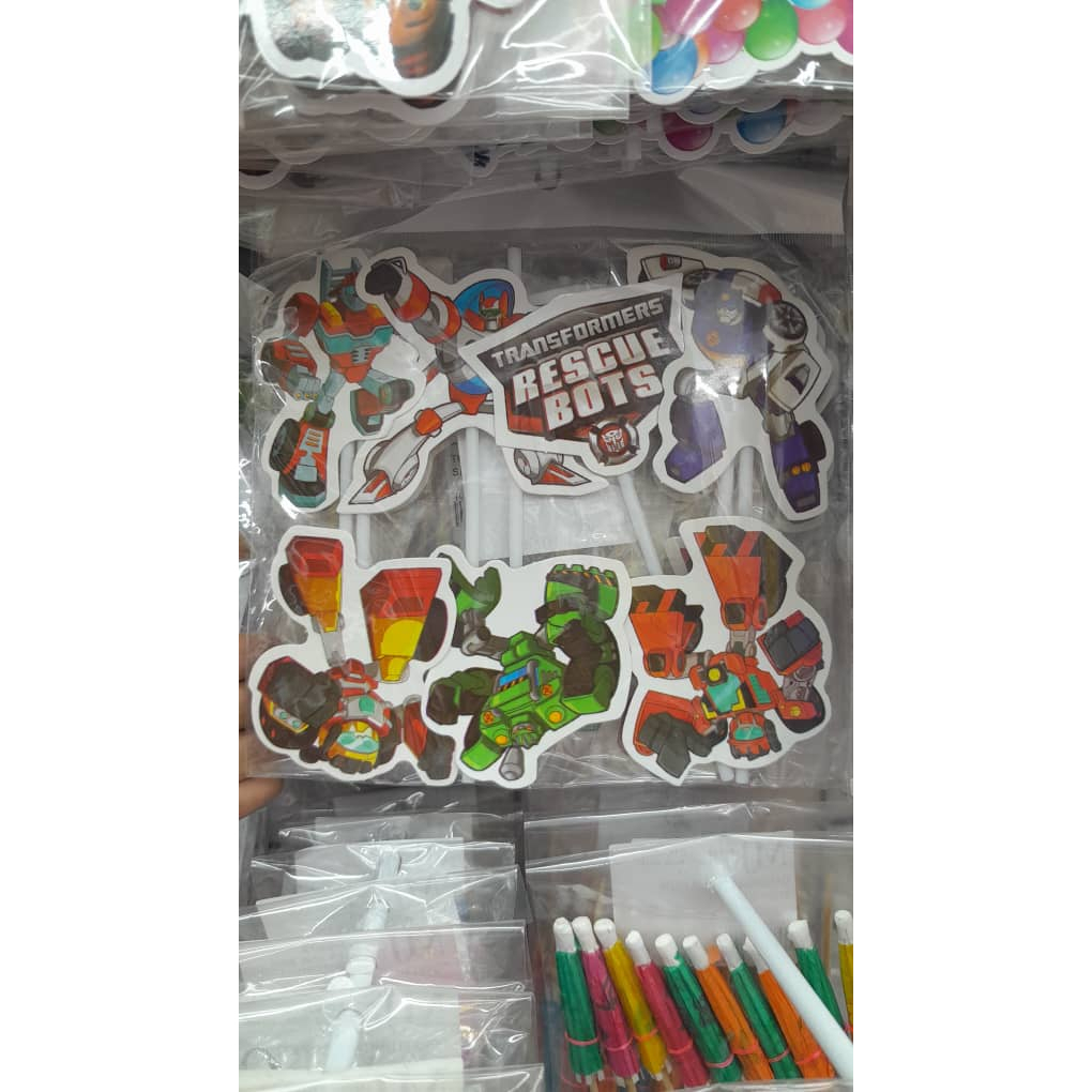 TRANSFORMER RESCUE BOTS CAKE TOPPER SET | Shopee Malaysia