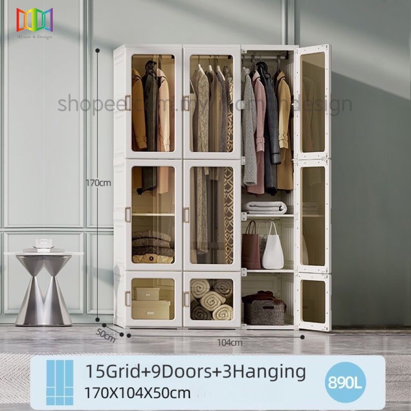iHome🏠Simple & Convenient Cloth Wardrobe Easy Installation | Almari ...
