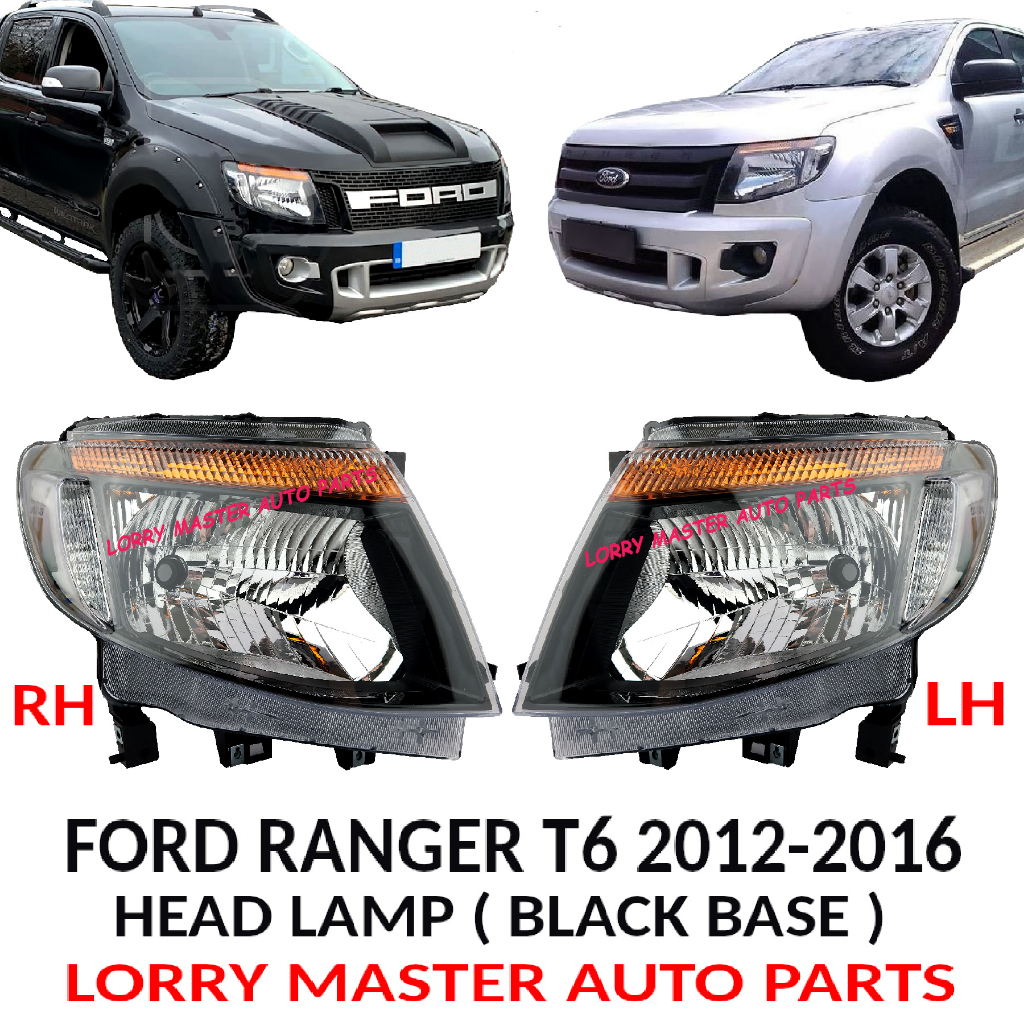J111S03 HEAD LAMP (BLACK BASE ) FORD RANGER T6 2012-2016YR 4X4 | Shopee ...