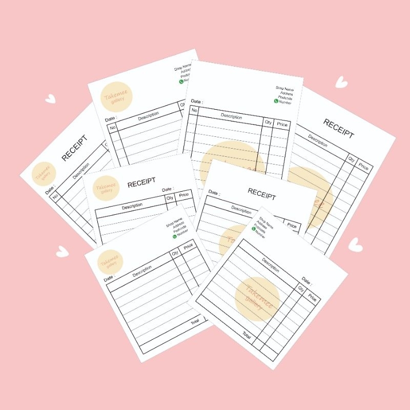 Resit Receipt Bil Custom Boleh Letak Nama Kedai Syarikat | Shopee Malaysia