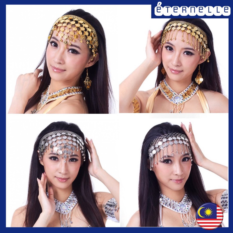 Arabian Indian Belly Dance Headband Coin Jewellery HeadChain Arabian ...