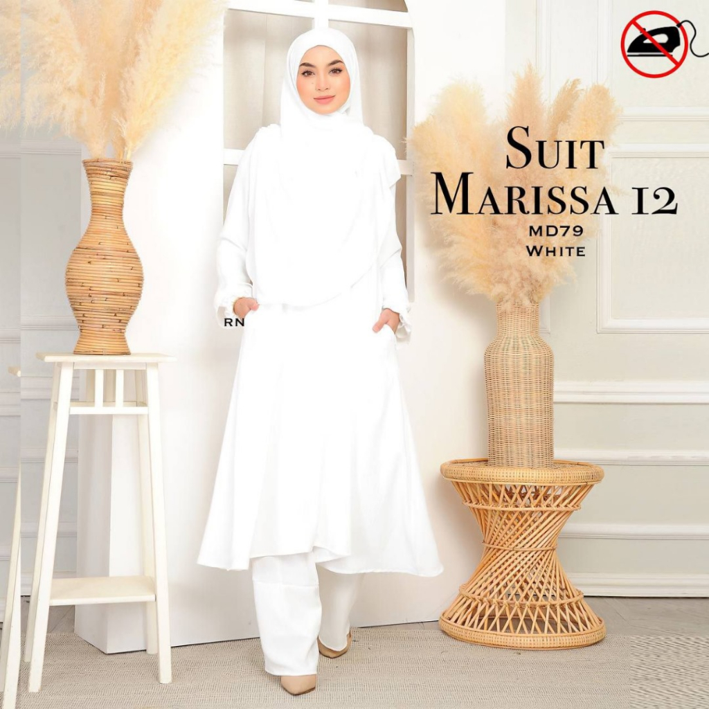 Marissa 12.0 Muslimah Suit Jubah Seluar Umrah Muslimah Suit set Suit ...