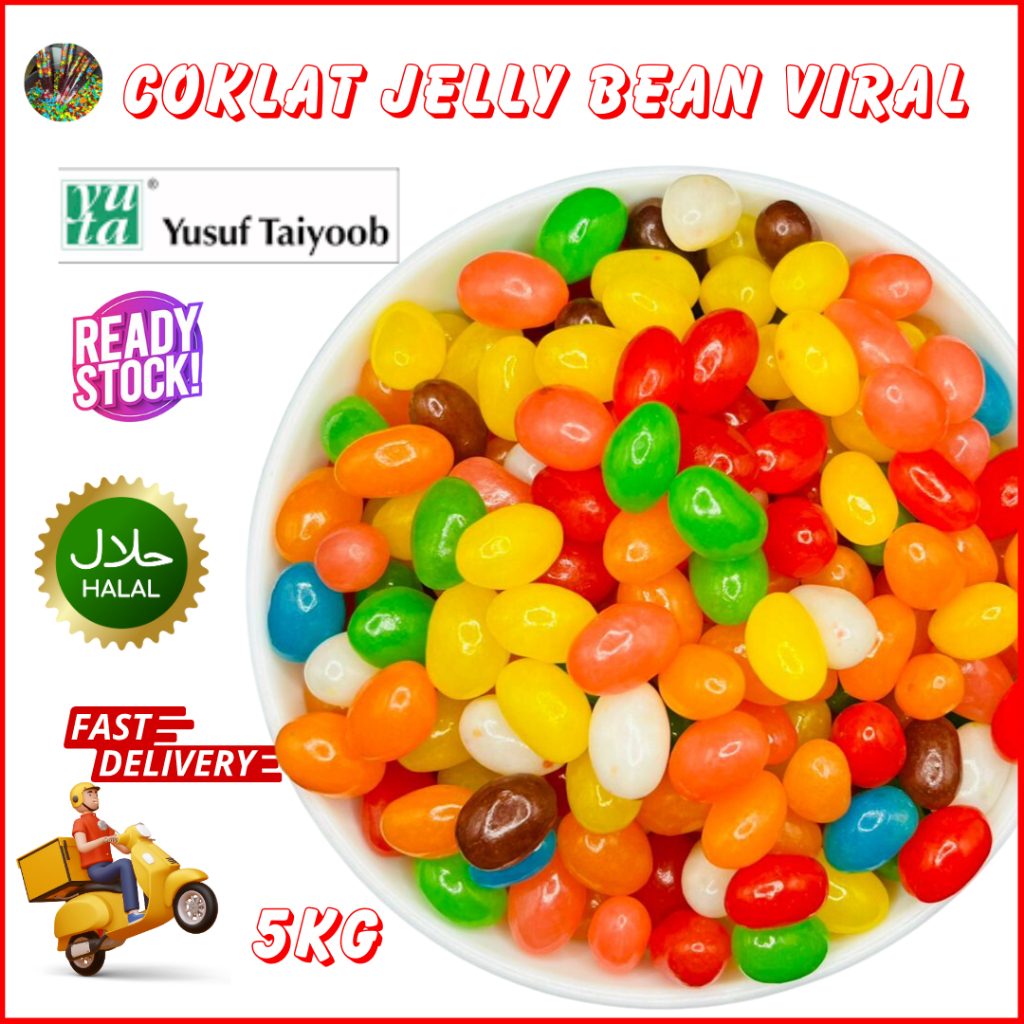 COKLAT JELLY BEAN VIRAL (5KG) Raindrops Jelly Bean's Chocolate Yusuff ...