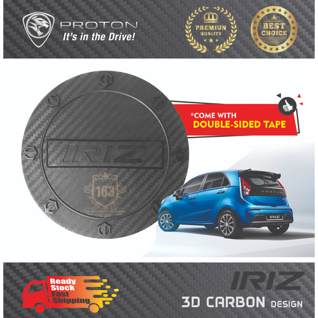 Proton Iriz Fuel Tank Cover 3D Carbon Cover Penutup Tangki Minyak ...