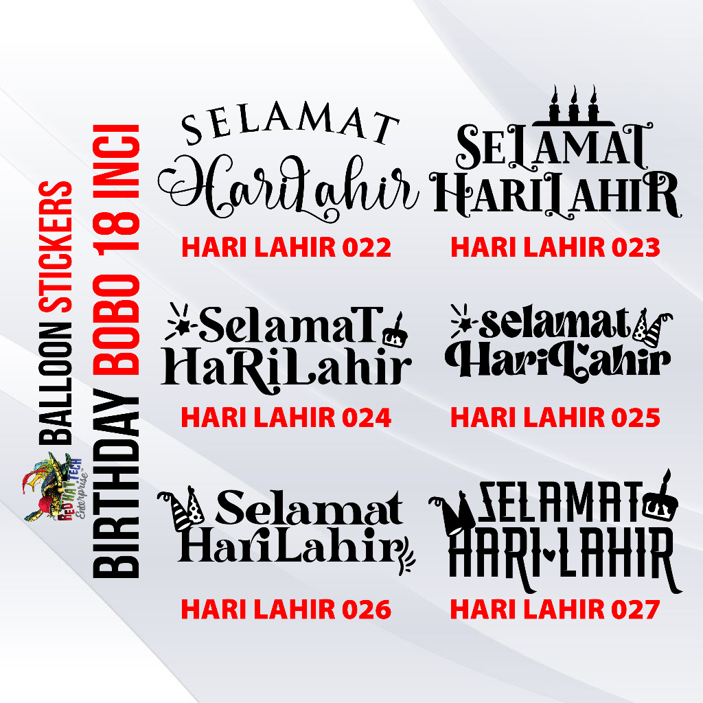 HARI LAHIR [BOBO 18'' INCI] STICKER SURPRISE [01] [BIRTHDAY / HARI ...