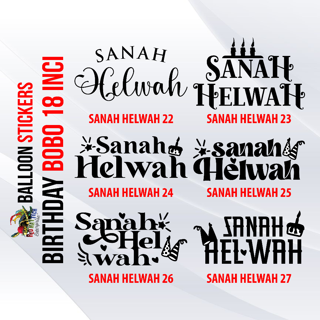 SANAH HELWAH BOBO 18'' INCI STICKER SURPRISE [01] [BIRTHDAY / HARI ...