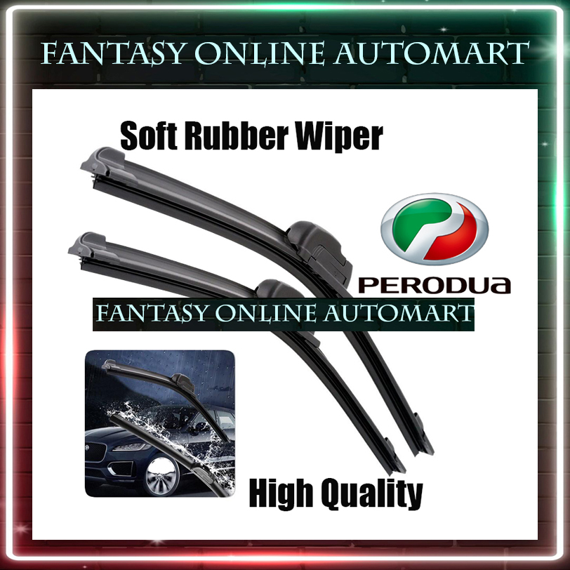 Soft Wiper Blade (2pcs/Set) for Perodua Alza/Aruz/Axia/Bezza/Kancil ...