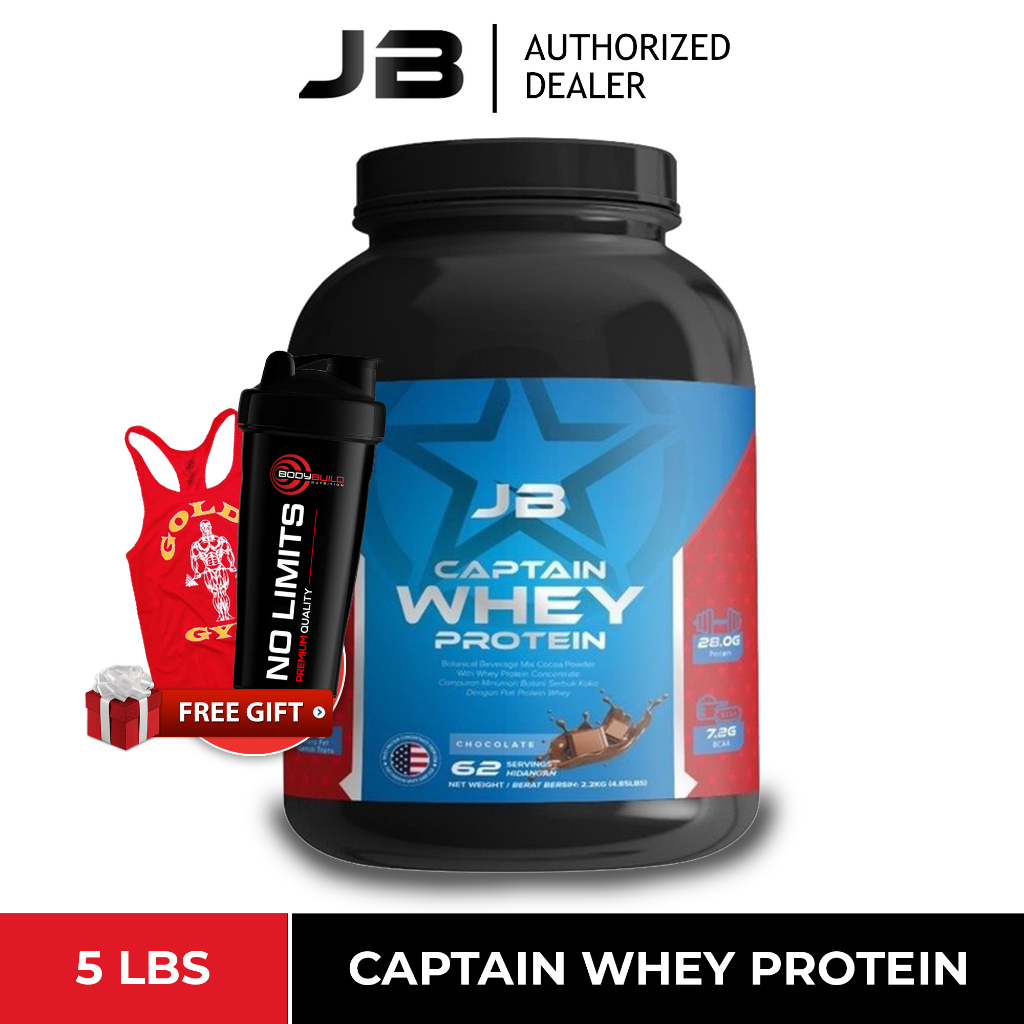 Captain Whey Protein 5lbs - 28g Protein JustBuild For Building Lean Muscles, Maintaining Muscle ...
