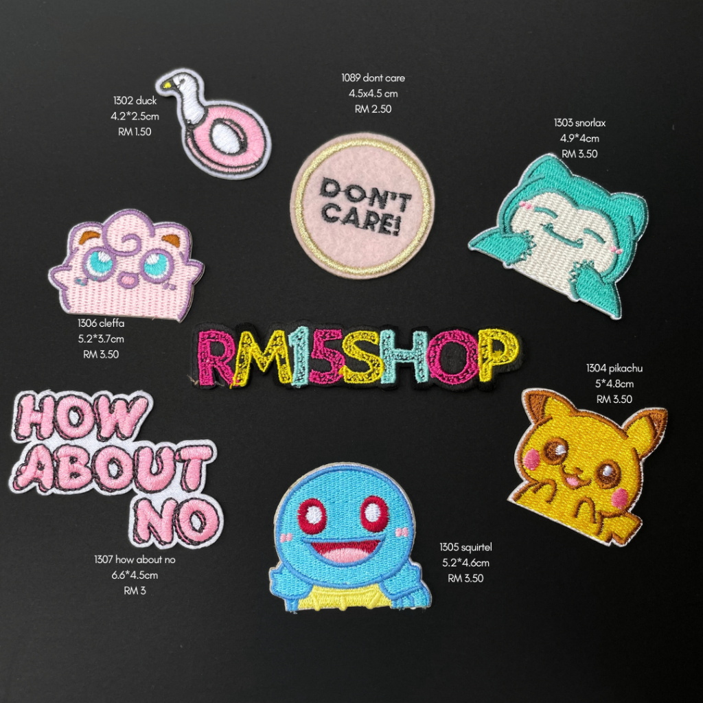 Iron On Patches Embroidery Design Pokemon Pikachu Anime Japan for ...