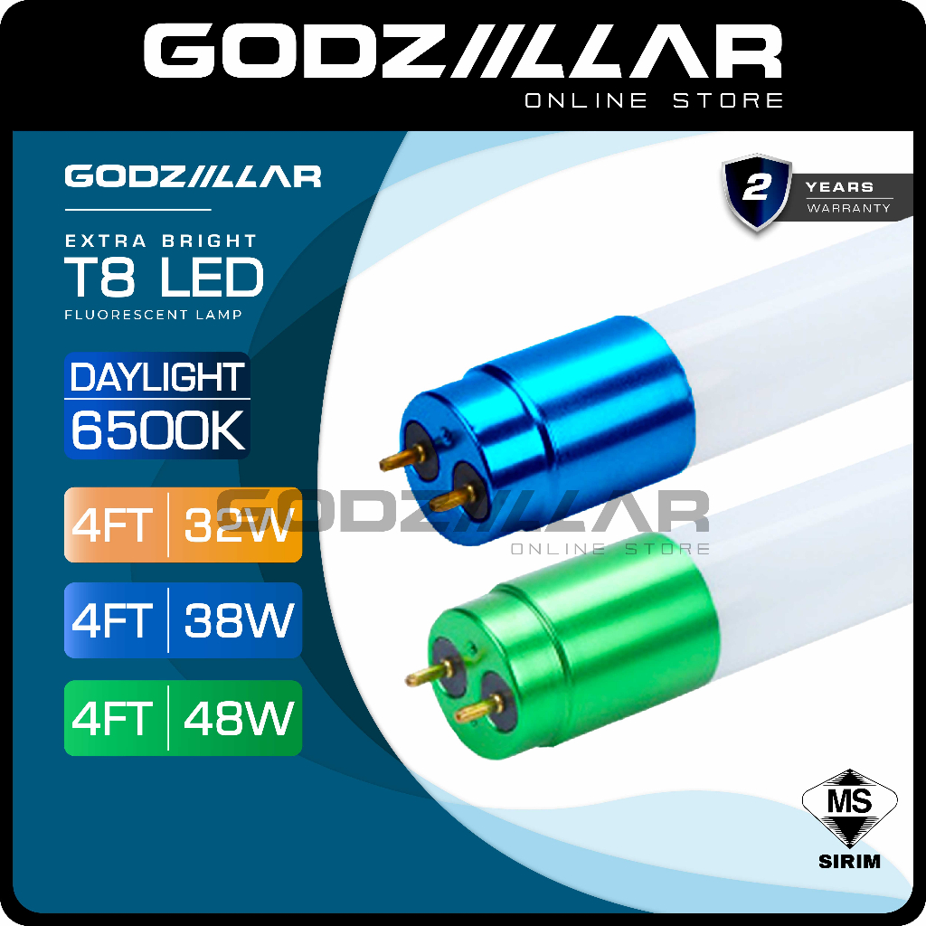 (Sirim) Godziillar T8 LED Light Tube 32W 38W 48W Wall Ceiling Lighting ...