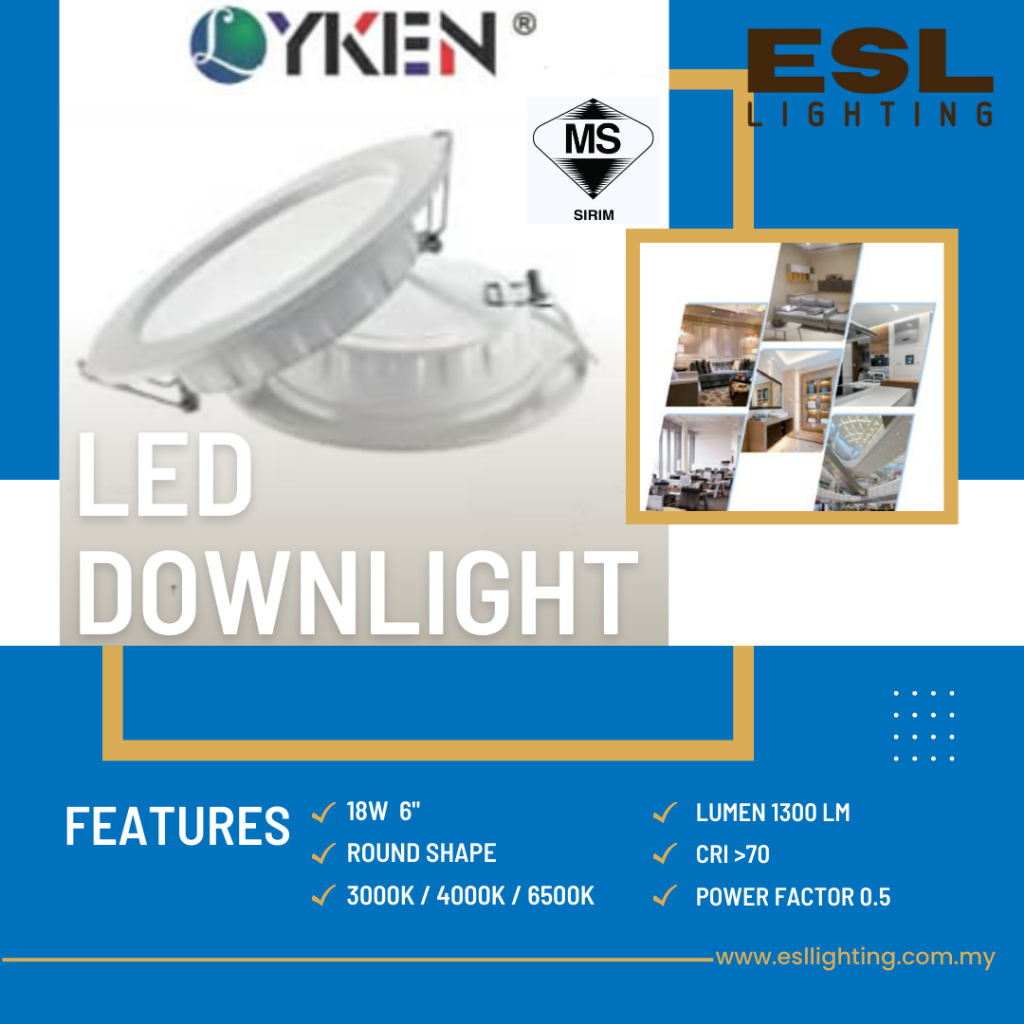 🔥HOT ITEM🔥 [SIRIM] LYKEN LED DOWNLIGHT 20W 12W RECESSED 4 5 6 INCH ...