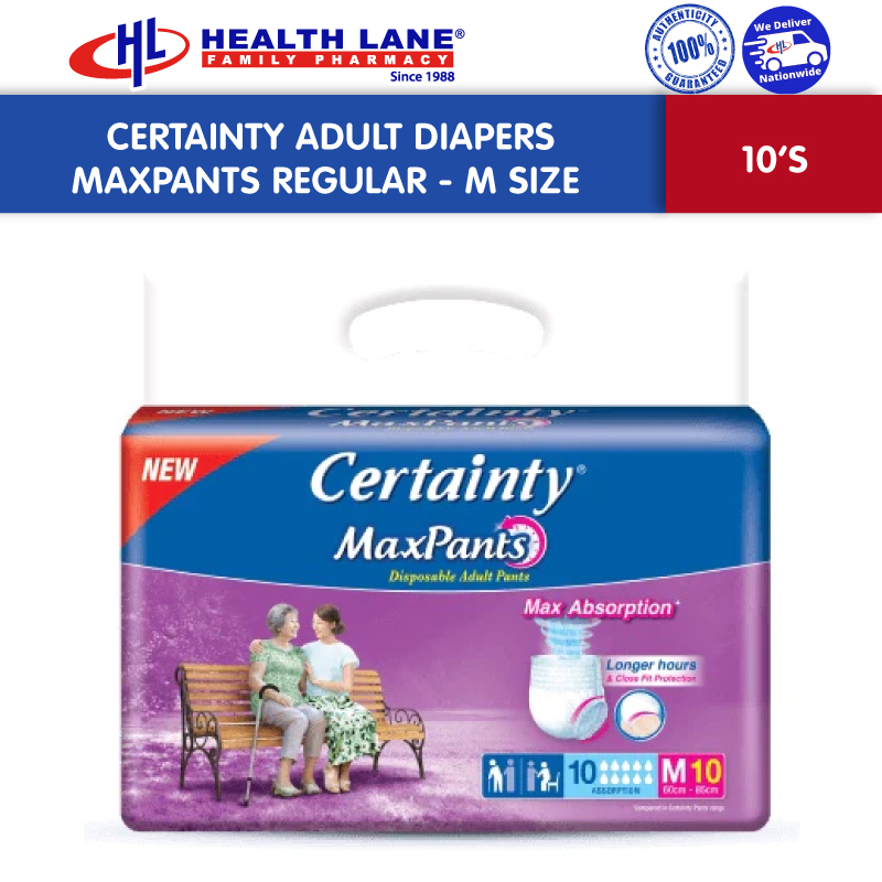 Certainty Adult Diapers Maxpants Regular M Size (10's) | Shopee Malaysia