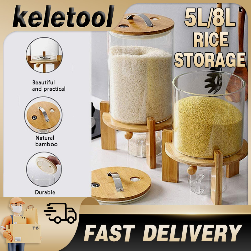 rice storage Bekas beras Nordic rice cointainer wood rice storage ...