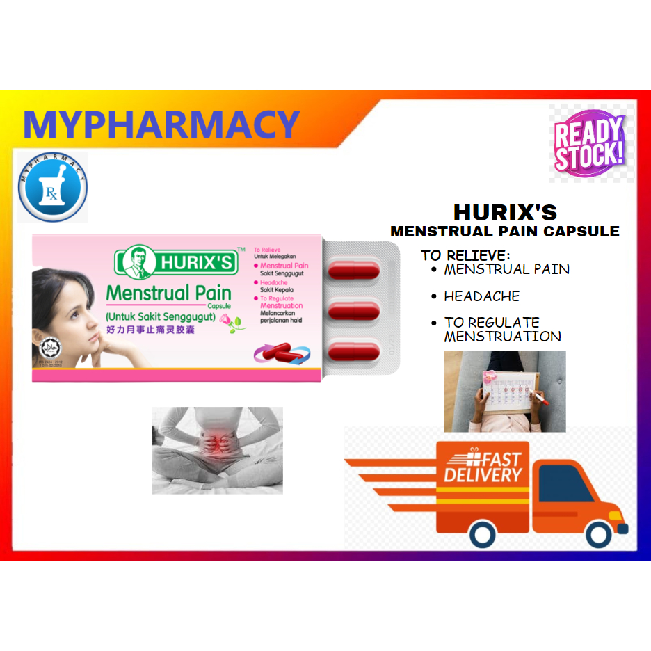 HURIX'S MENSTRUAL PAIN CAPSULE 9'S | Shopee Malaysia