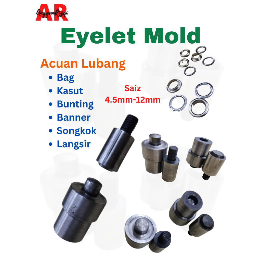 Eyelet Mold - Acuan Lubang - Saiz 4.5mm-12mm | Shopee Malaysia