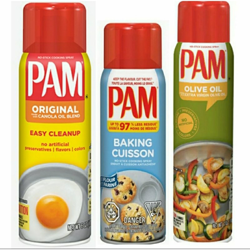 PAM COOKING SPRAY - ORIGINAL 170g/BAKING CUISSON 141g/OLIVE OIL 141GM ...