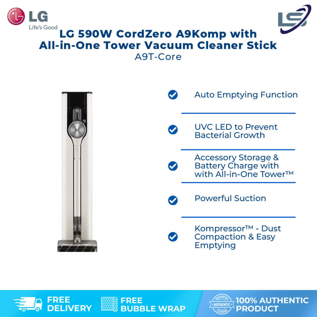 Lg 590w Cordzero A9komp With All In One Tower Vacuum Cleaner Stick A9t