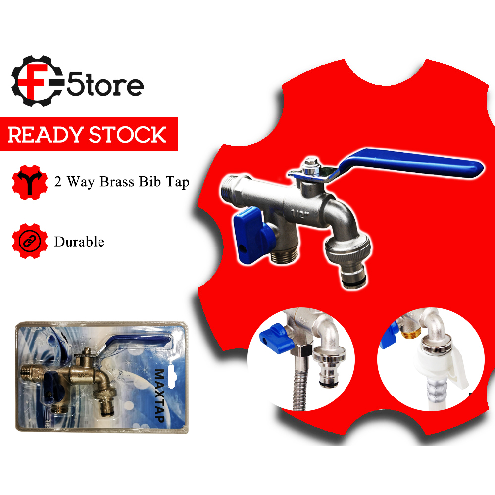 Maxtap 2 Way Brass Union Bib Tap For Washing Machine / Garden Hose Connect | Shopee Malaysia