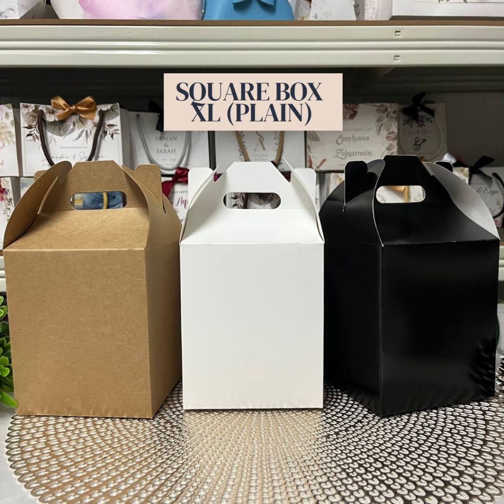 READYSTOCK 1PCS Square Box XL Packing Box/craft paper/paper bag brown ...