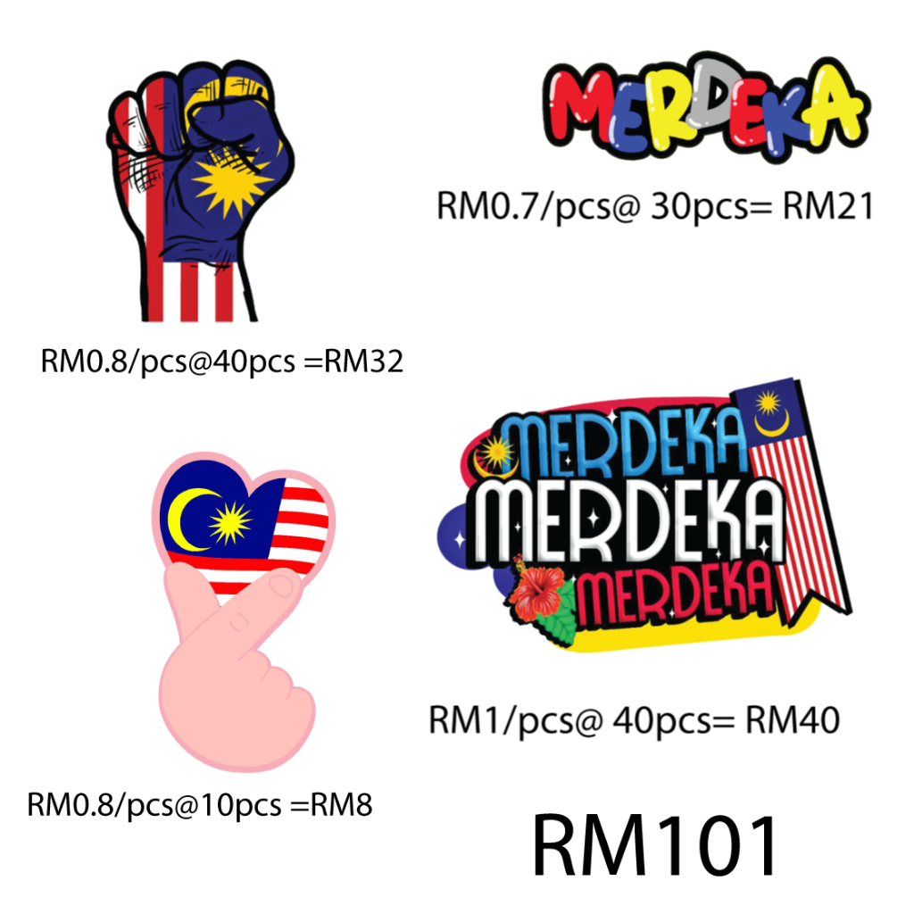 Merdeka Flag tattoo sticker pack | Shopee Malaysia